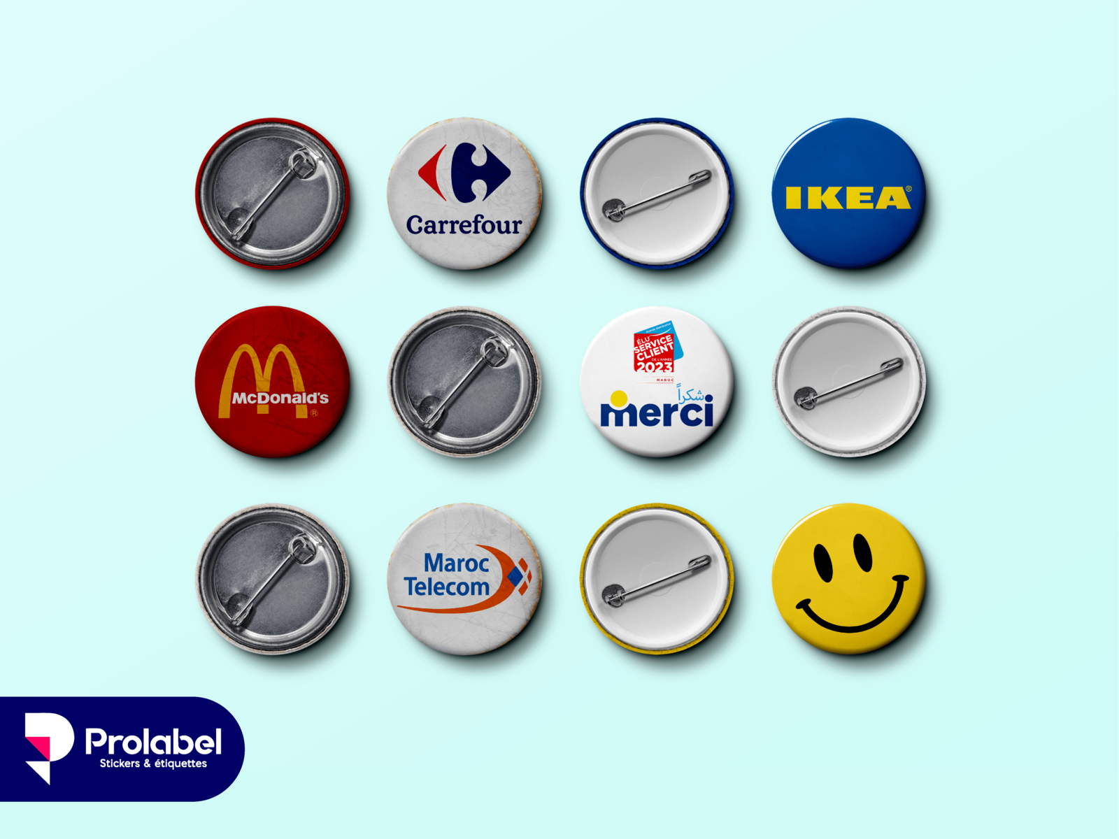 Badge Pin Rond avec épingle personnalisé - Tanger Maroc